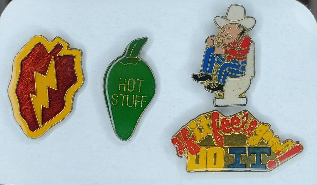 Vintage Enamel Pins // Hot Stuff Peppers // Jalapeño // Chili // If It ...