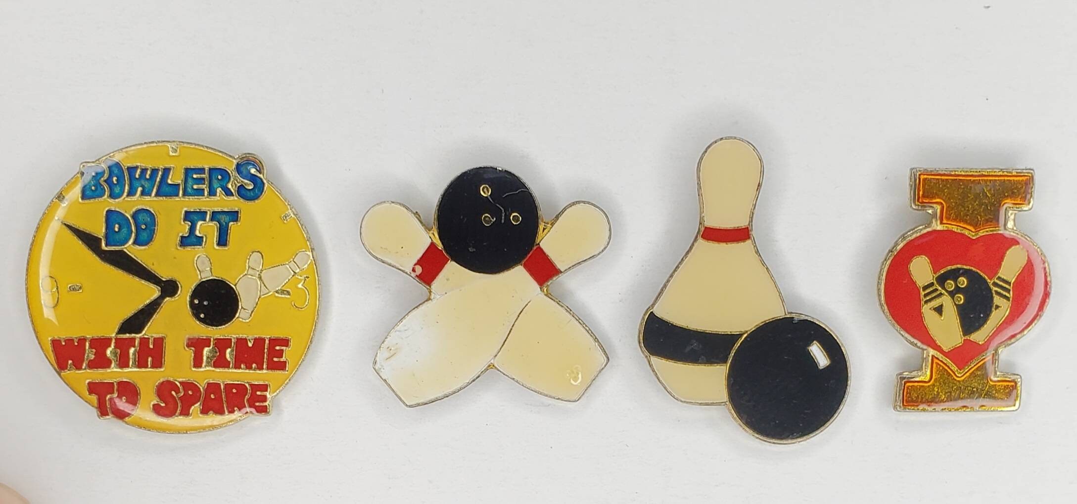 Vintage Enamel Bowling Pins // Bowlers Do It With Time to Spare ...