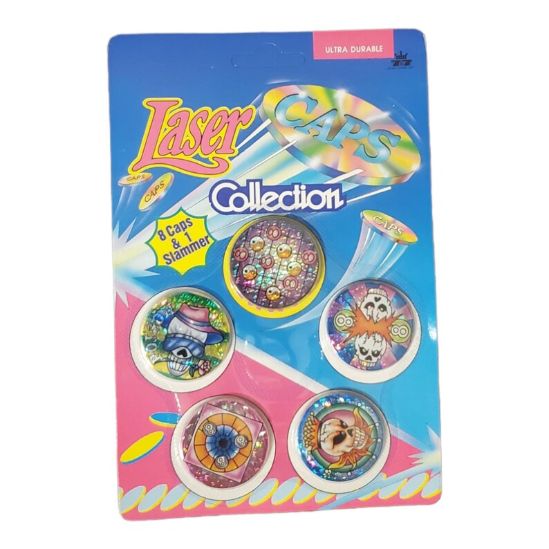Vintage Laser Pogs Caps Collection // Set of 5 Packs Each With 8 Caps ...