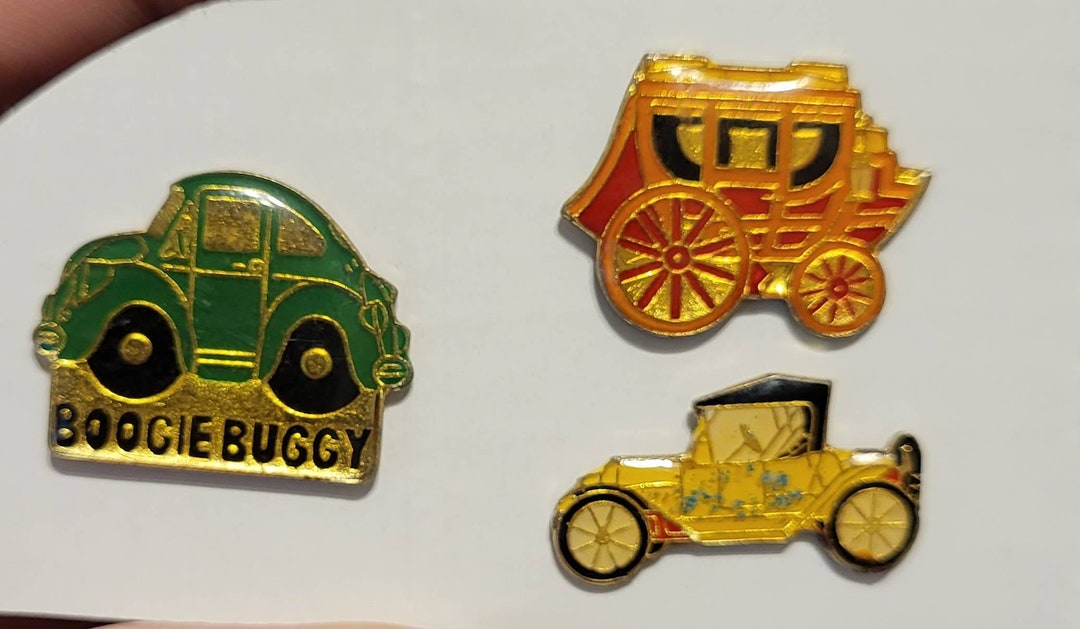 Vintage Enamel Pins // Set of 3 // Volkswagen Beetle Boogie Buggy ...