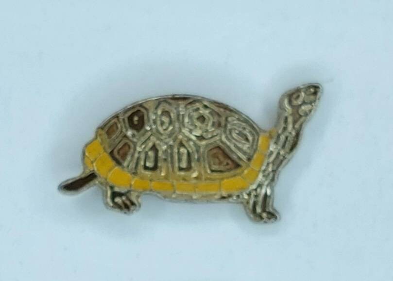 Vintage Enamel Wildlife Pins // Skunk / Turtle / Racoon / Frog ...