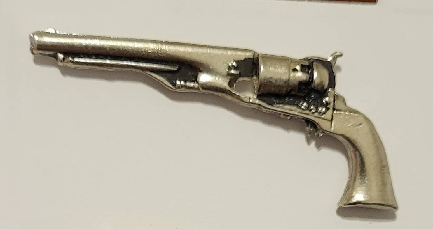 Vintage Enamel Pins // Set of 3 // Big Revolver Gun Rifle // Big Rack ...