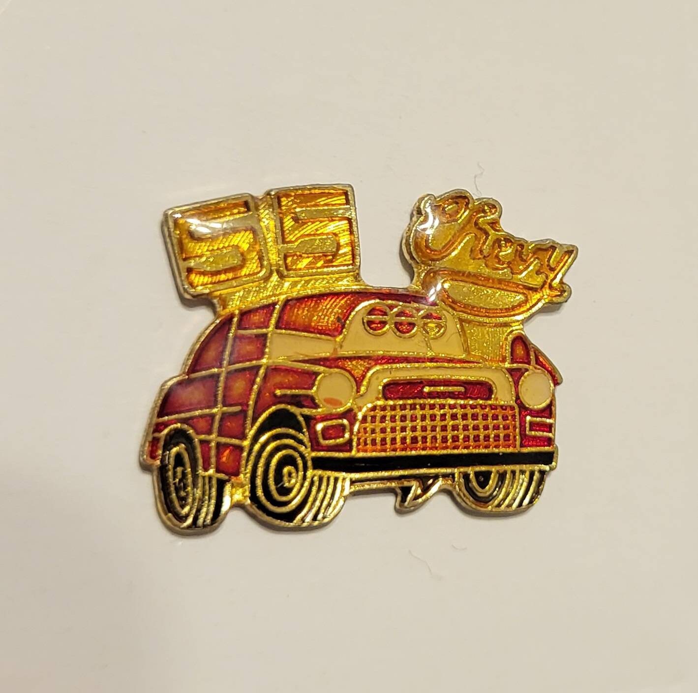 Vintage Enamel Pins // Set of 1 // 1955 Chevy Classic Car // Antique ...