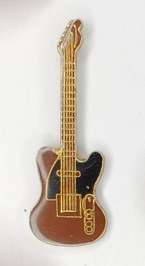 Vintage Enamel Guitar Pins // Acoustic Guitar // Elec… - Gem