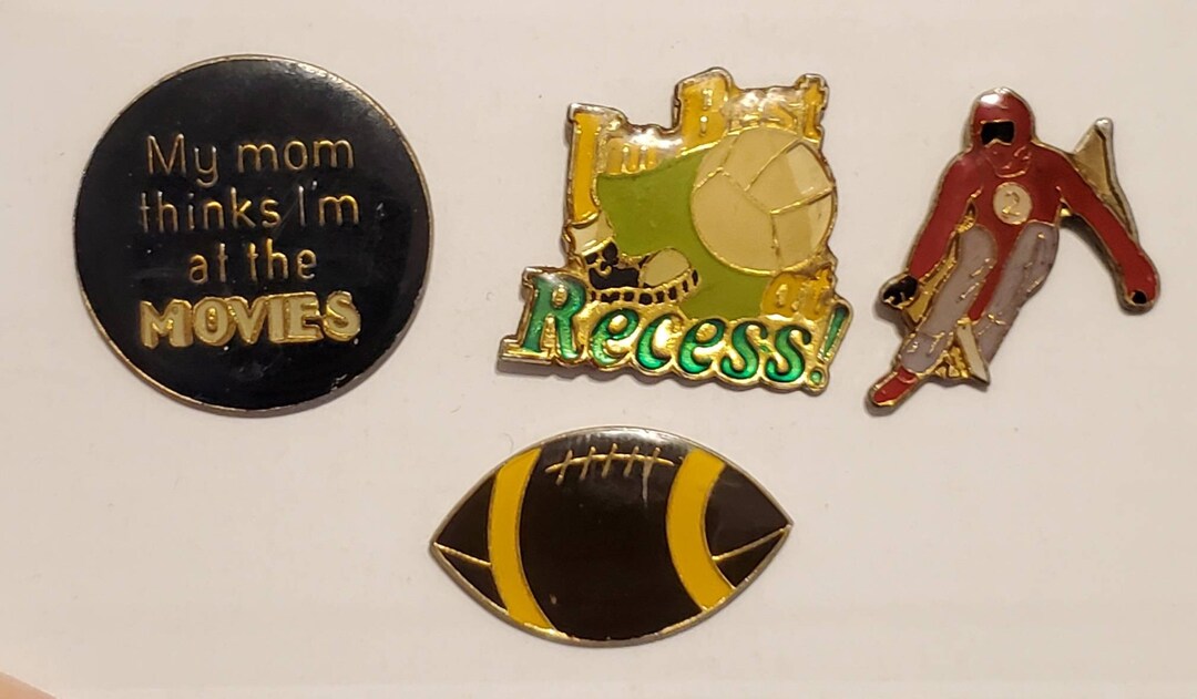 Vintage Enamel Pins // Kids Pins // My Mom Thinks I'm at the Movies ...