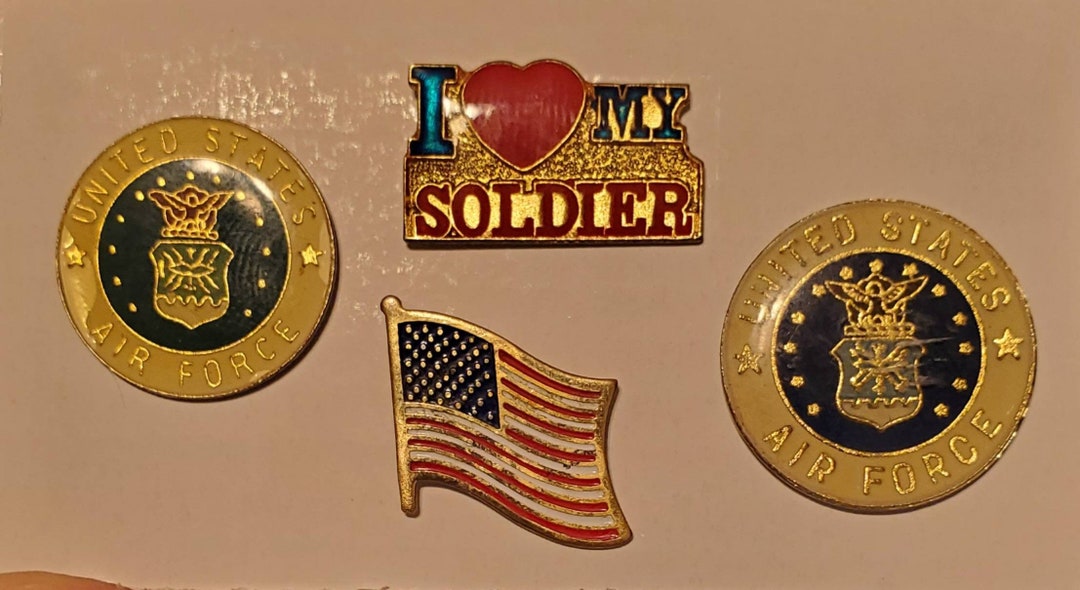 Vintage Enamel Pins // I Love My Soldier // Airborne // United States ...