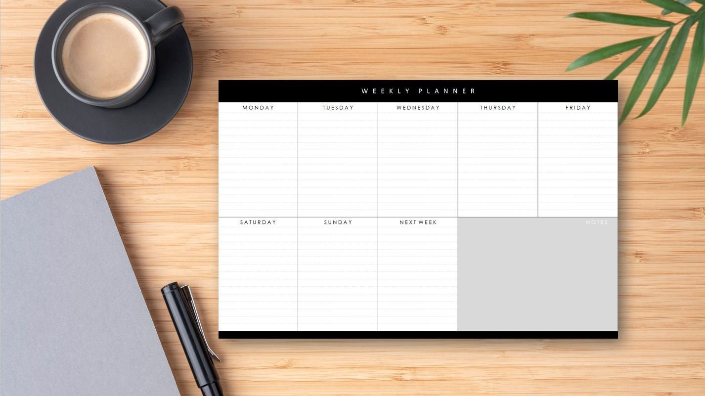 Simple Weekly Planner | Printable Download | Landscape A4 Size ...