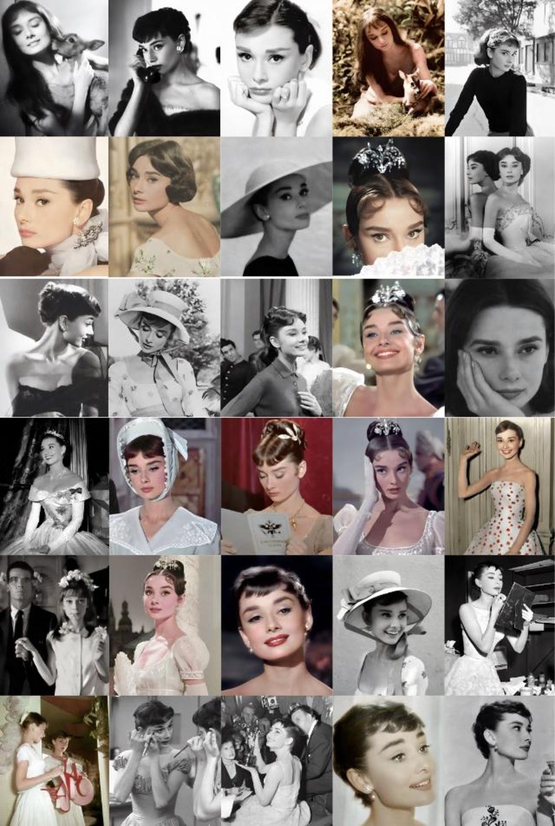 60 PCS Audrey Hepburn Wall Collage Kit Audrey Hepburn Wall Art Prints ...