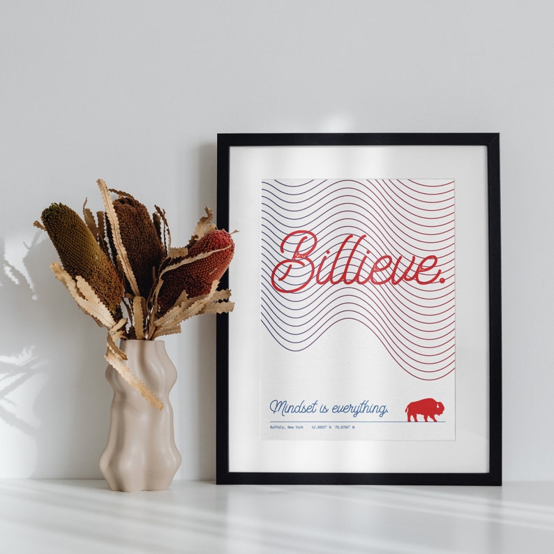 Buffalo Billieve Poster Bills Billiever Mindset Buffalo - Etsy