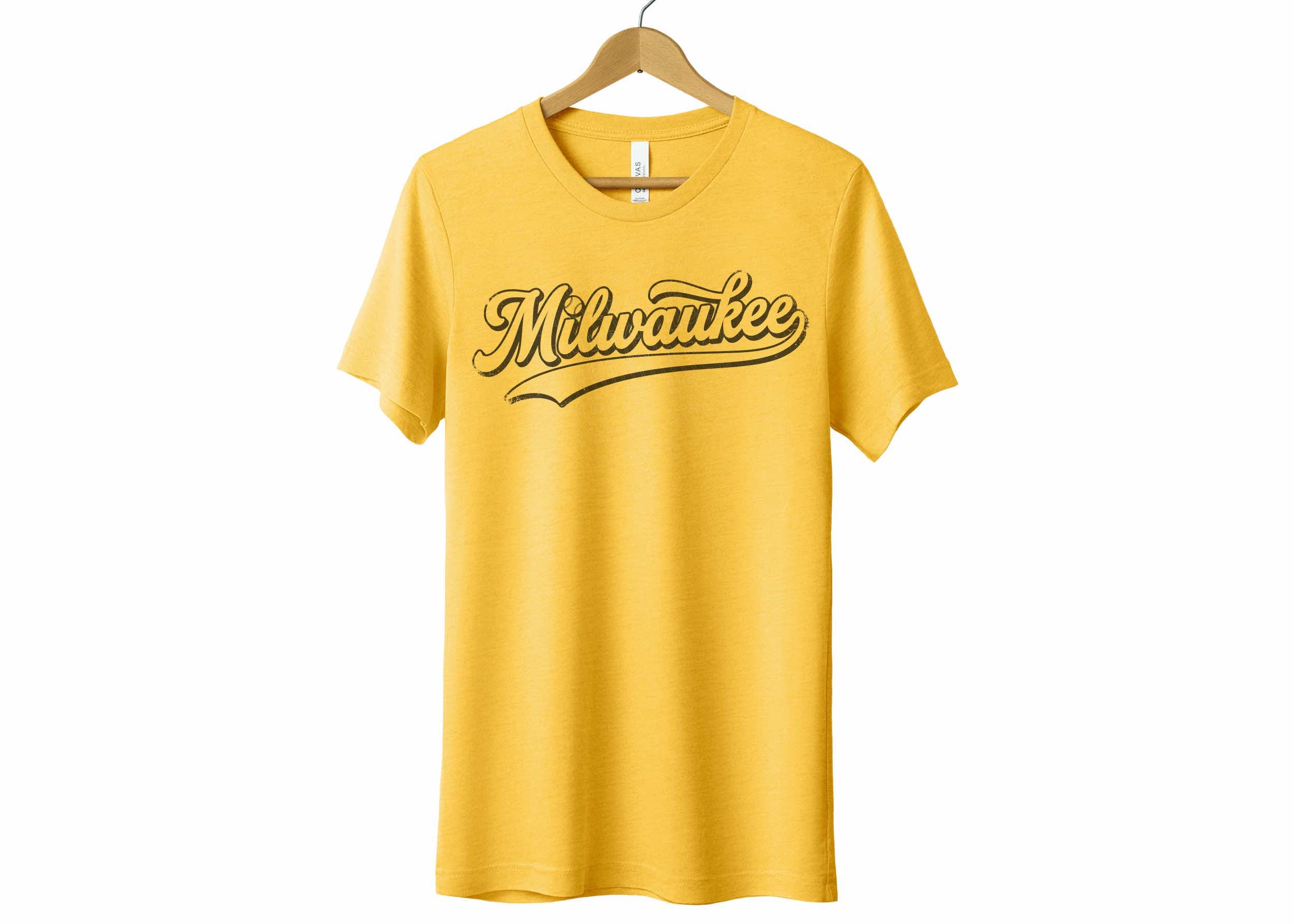 Milwaukee Baseball Fan Gameday Shirt, Minimal Vintage Style, Men's and ...
