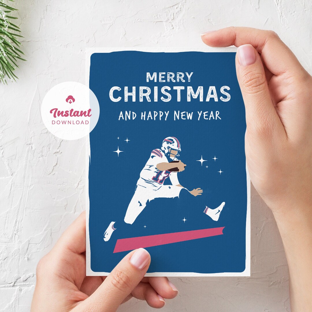 Josh Allen Printable Holiday Greeting Card Josh Allen New - Etsy