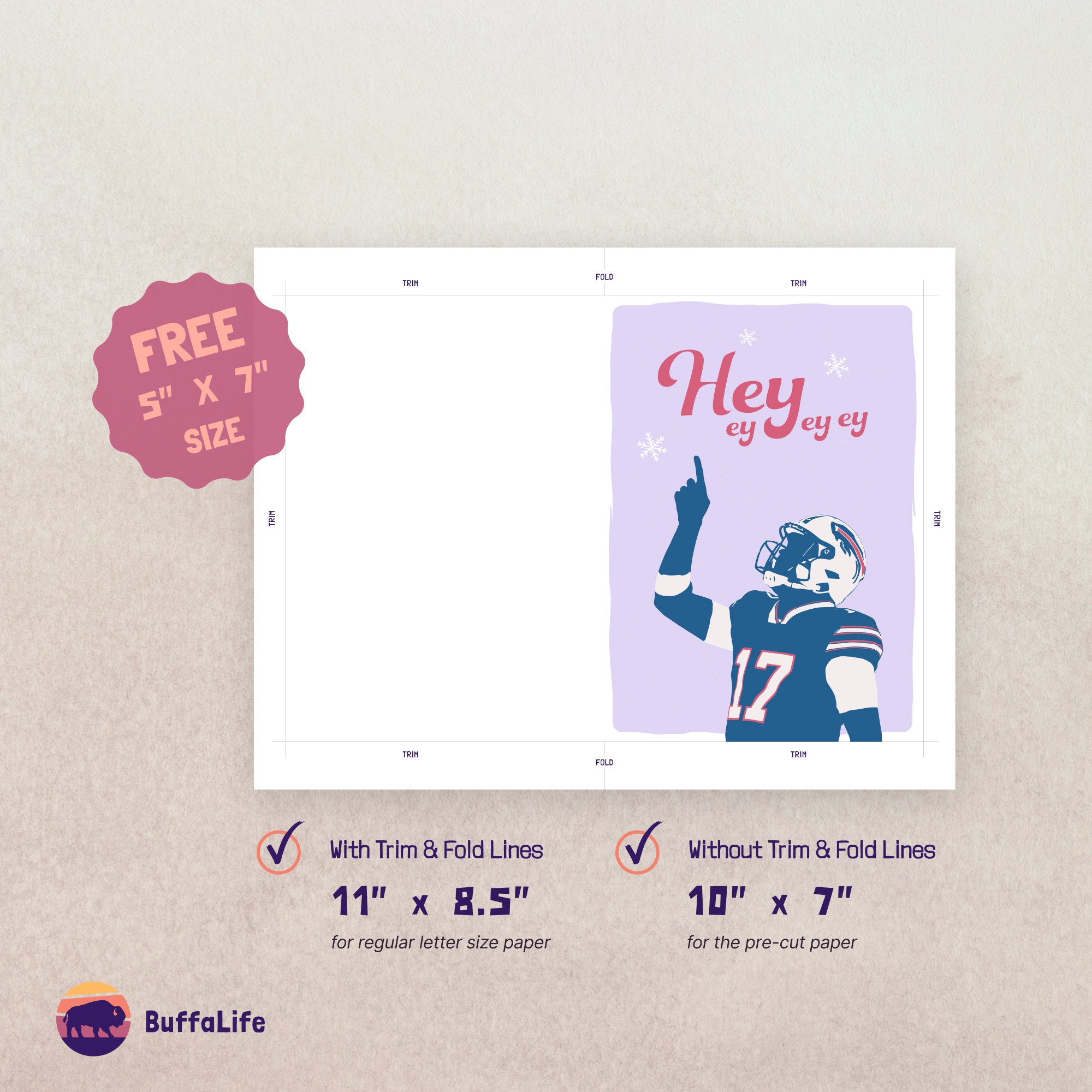 Josh Allen Christmas Printable Greeting Card, Josh Allen Downloadable ...