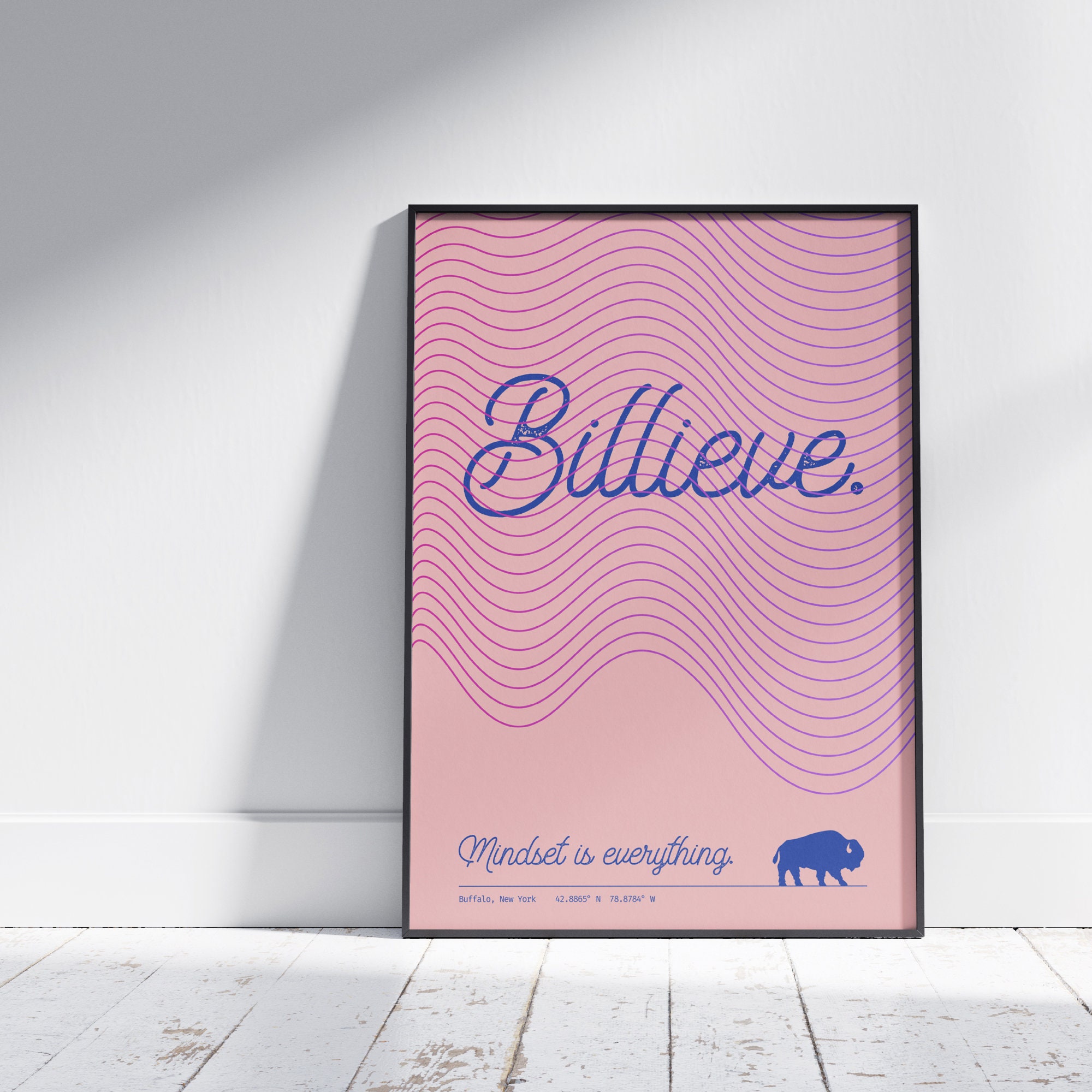 Buffalo Billieve Poster Bills Billiever Mindset Buffalo - Etsy