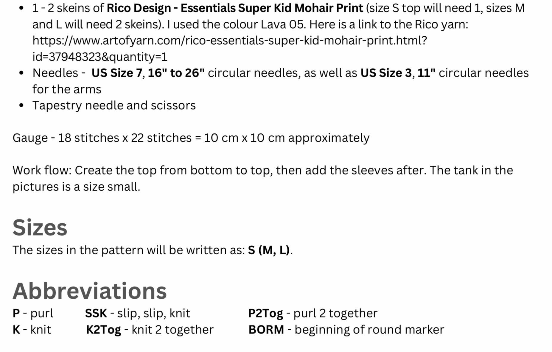 Knitting Pattern: Mohair Silk Mesh/sheer Long Sleeve Top for Beginners ...