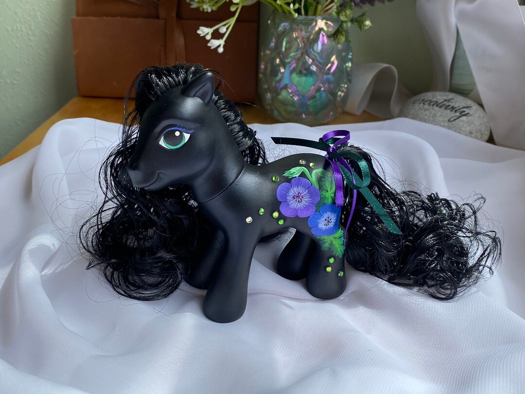 Custom Painted/designed G3 My Little Pony Geranium Flower Friesian - Etsy
