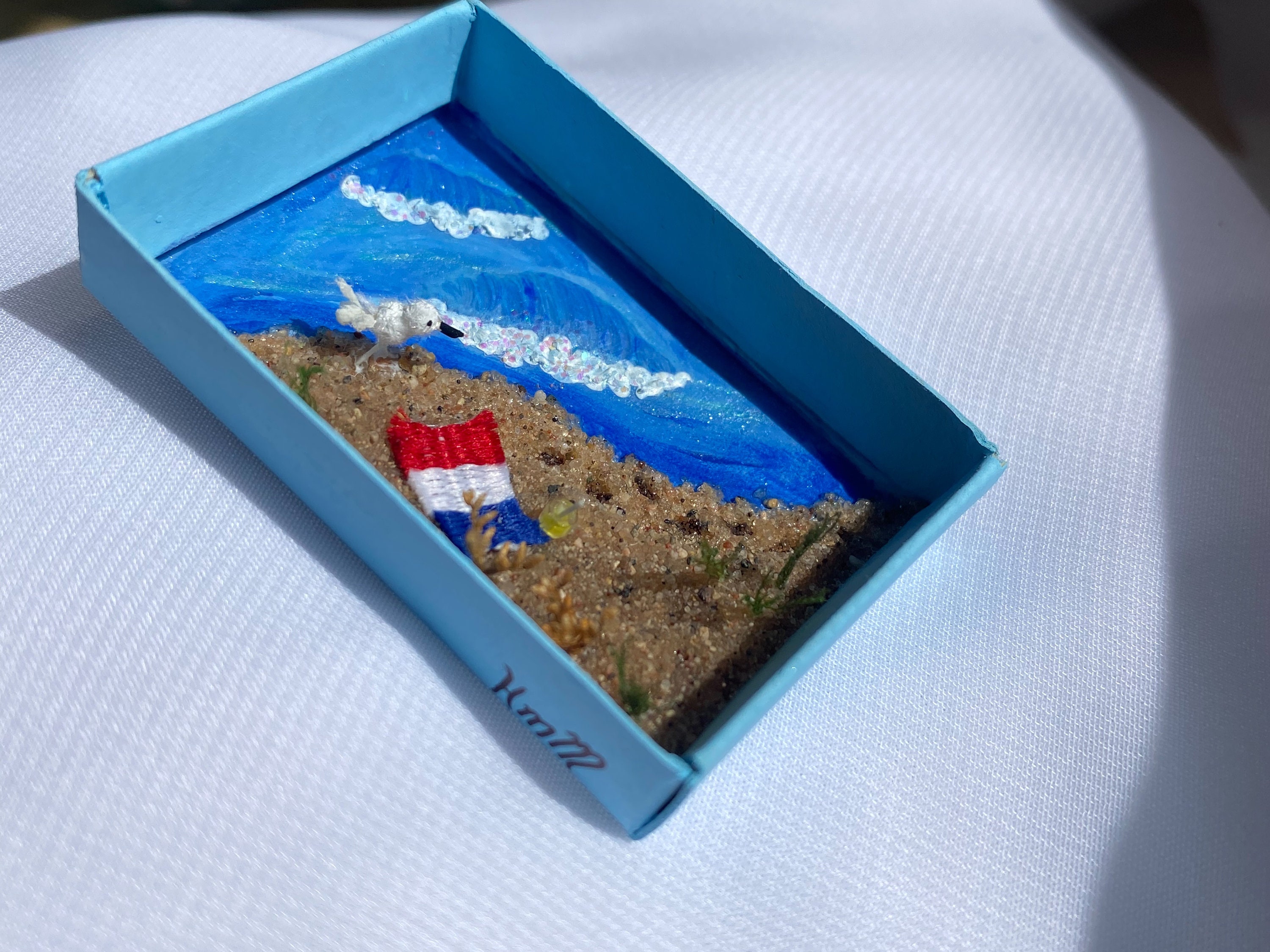 Matchbox Scene Beach Scene With Shorebird - Etsy