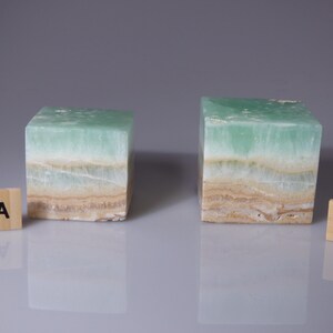 Caribbean Blue Calcite Crystal Cube | Ocean Blue Calcite Square Carving ...