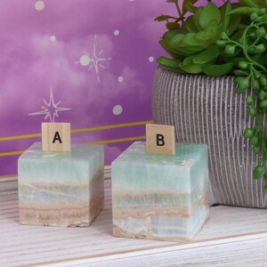 Caribbean Blue Calcite Crystal Cube | Ocean Blue Calcite Square Carving ...