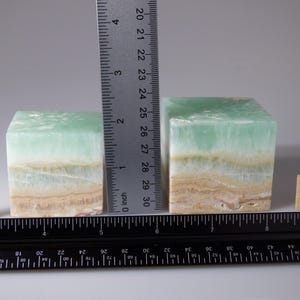 Caribbean Blue Calcite Crystal Cube | Ocean Blue Calcite Square Carving ...