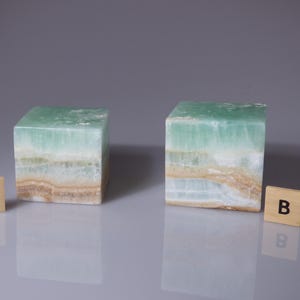 Caribbean Blue Calcite Crystal Cube | Ocean Blue Calcite Square Carving ...