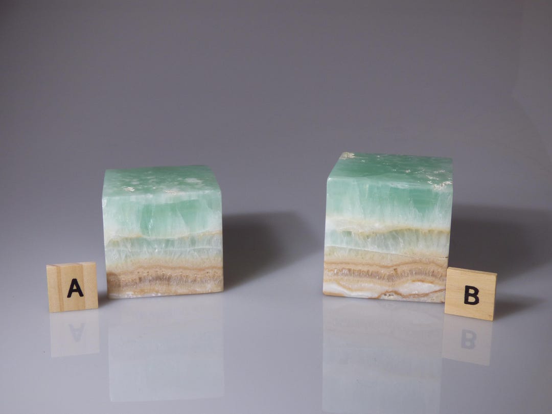 Caribbean Blue Calcite Crystal Cube | Ocean Blue Calcite Square Carving ...