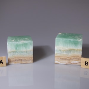 Caribbean Blue Calcite Crystal Cube | Ocean Blue Calcite Square Carving ...