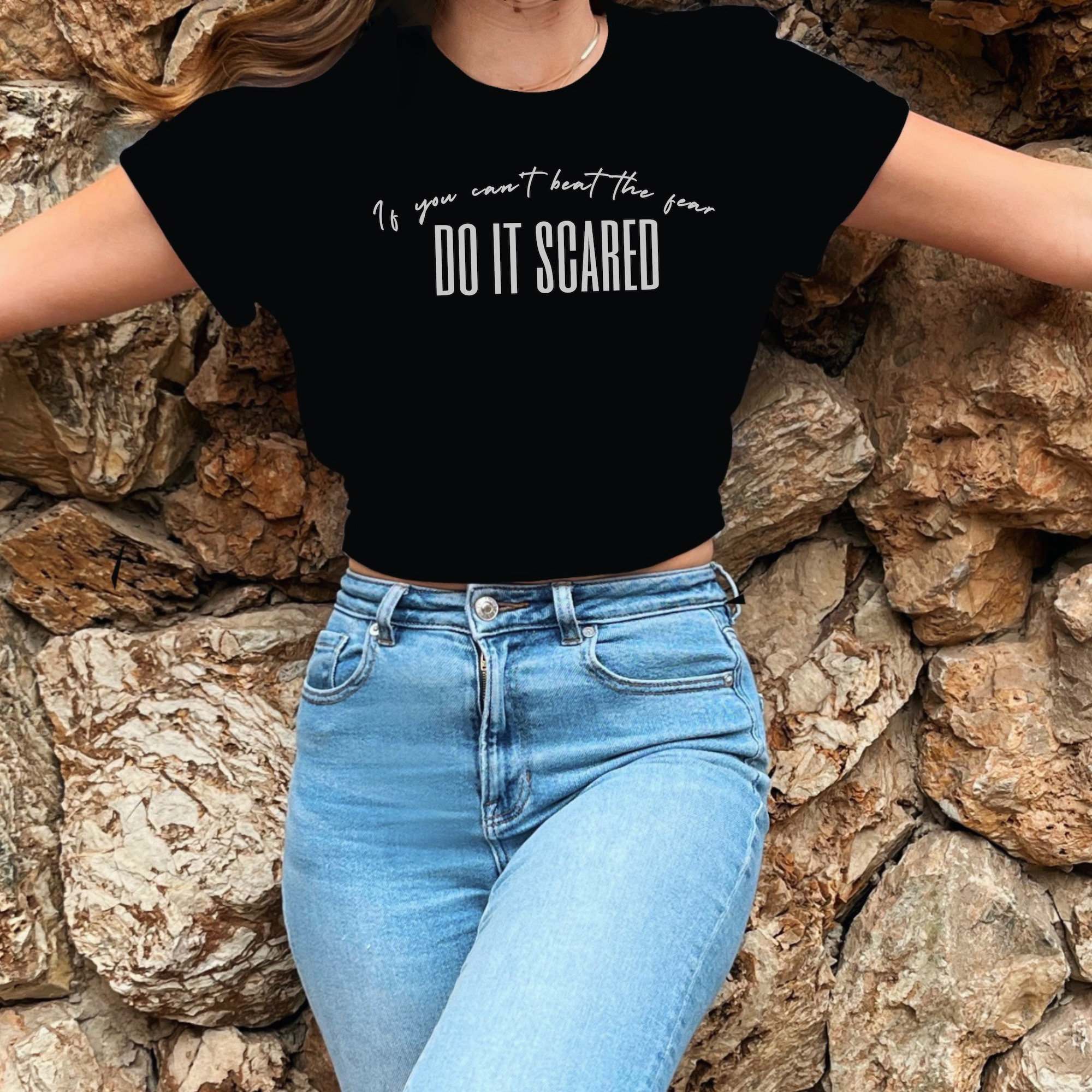 Do It Scared Motivational Shirt, Empowered Tshirt, Do It Anyway, Beat ...