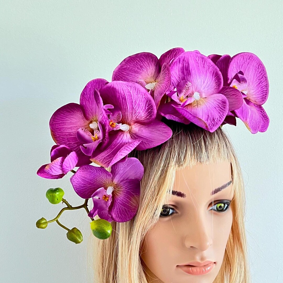Violet Fascinator, Purple Headband, Flower Crown, Wedding Fascinator ...