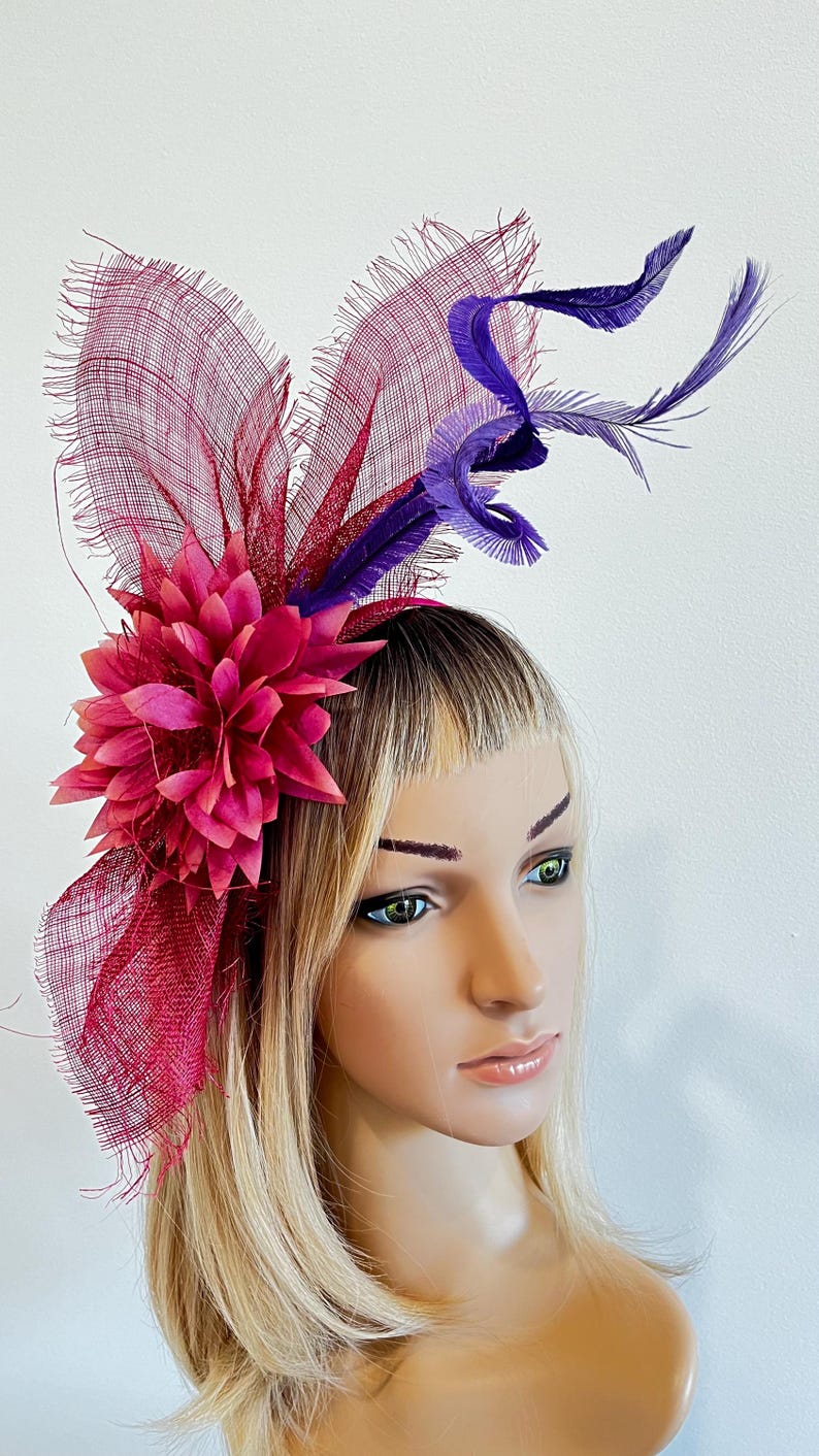 Cherry Red Fascinator, Headband, Wedding Fascinator, Melbourne Cup ...