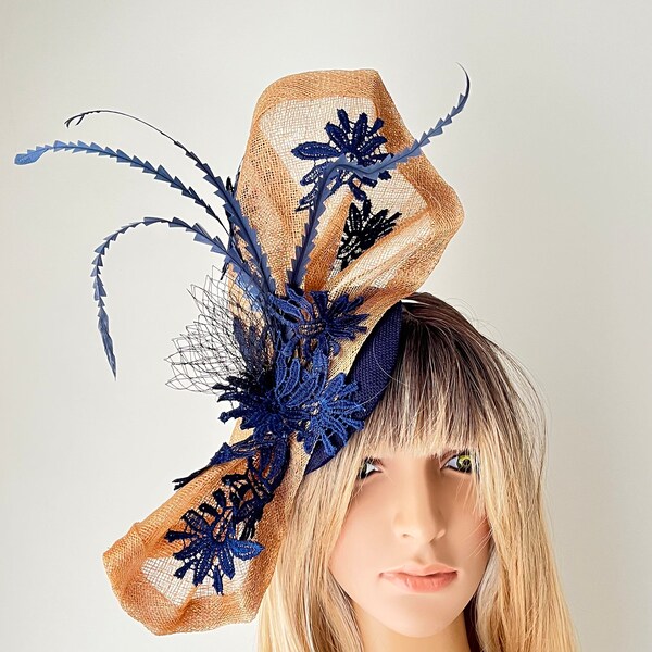 Navy Blue Fascinator - Etsy