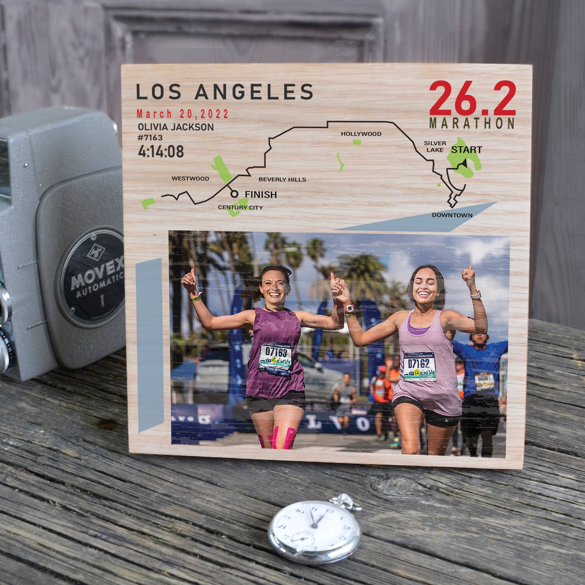 Los Angeles Marathon Photo Frame Personalized LA Running Photo Printed ...