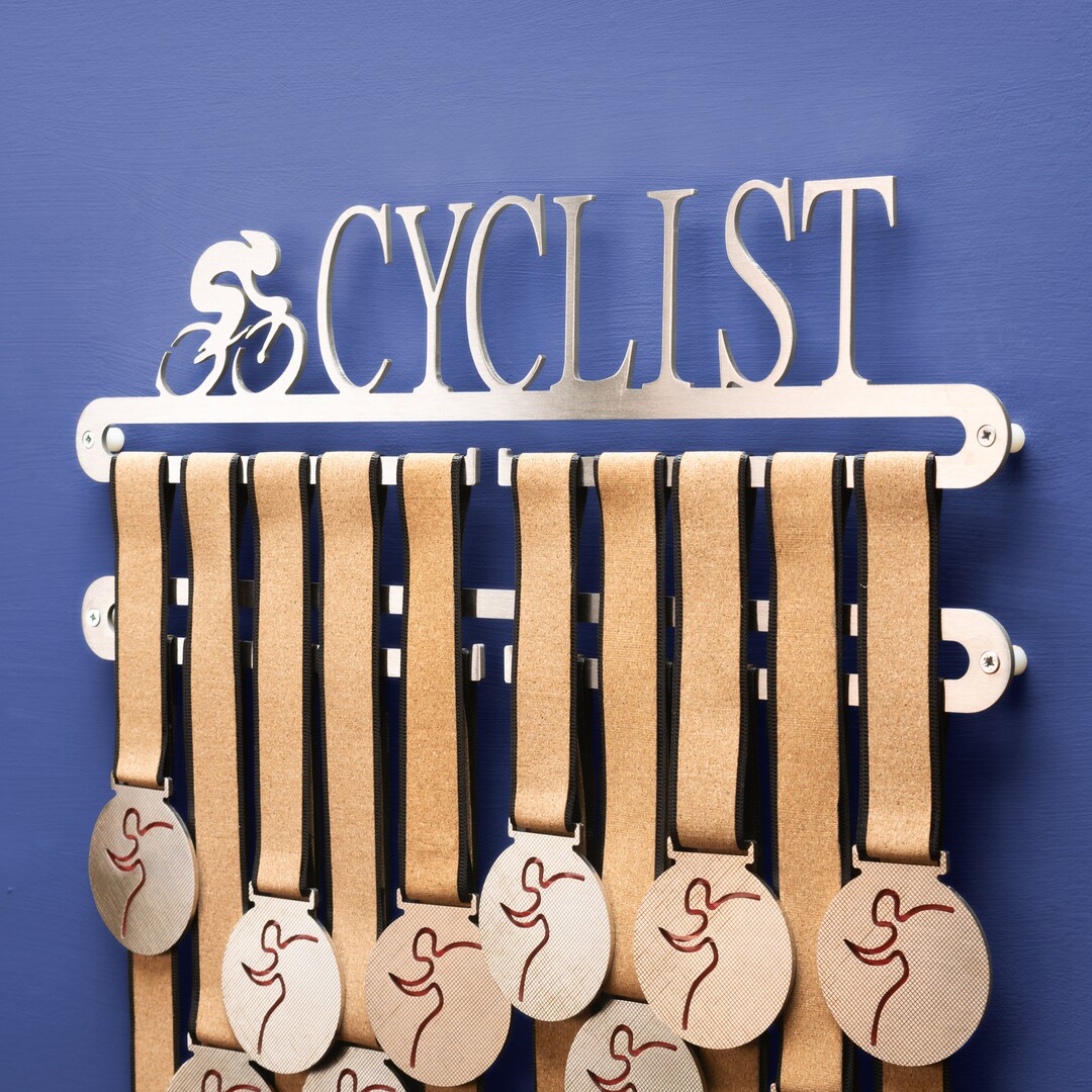 Cycling Medal Display Doble Hanger, Cyclist Medal Hanger, Medal Display ...