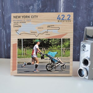 New York Marathon Photo Frame Personalized - Running Photo Printed on ...