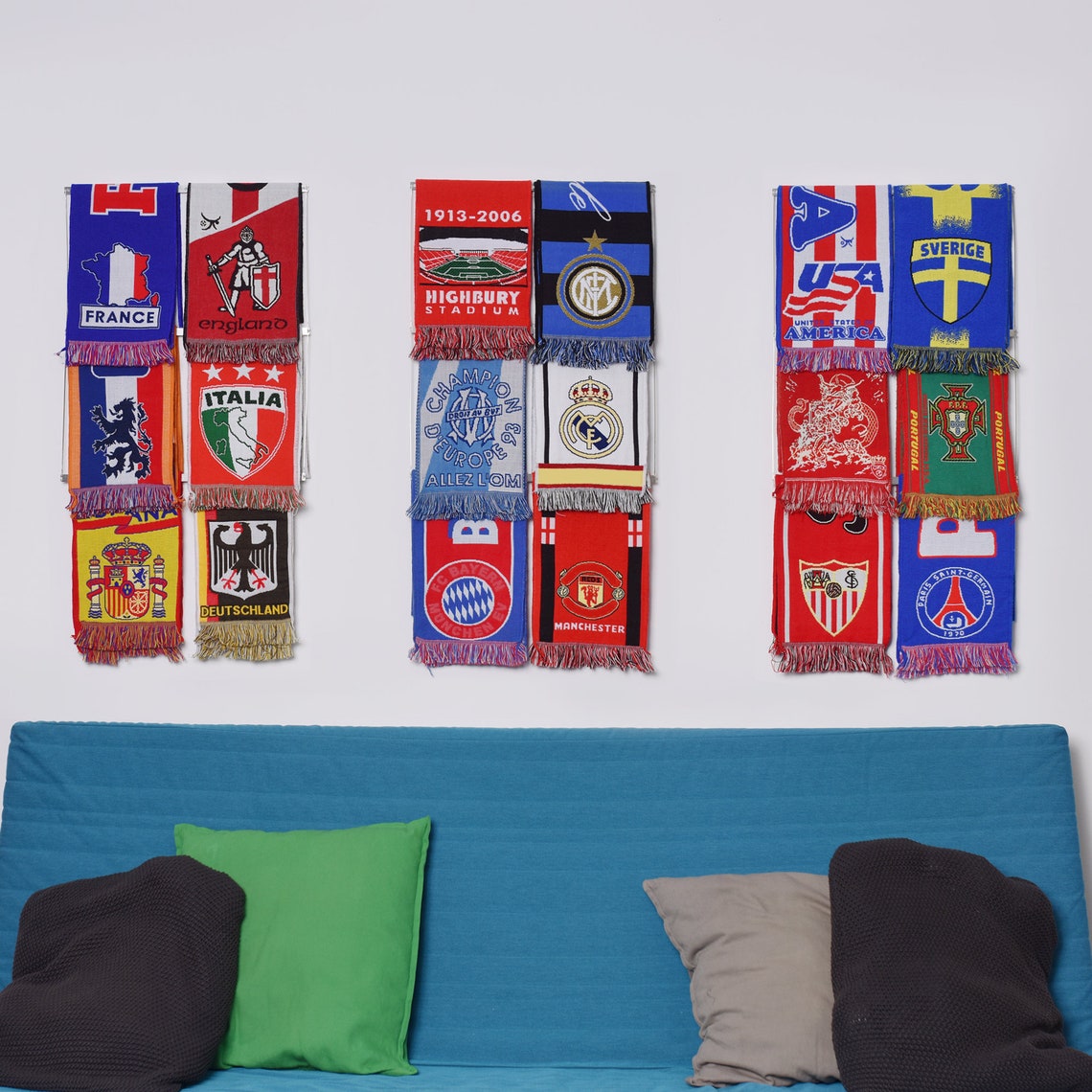 Sport Scarfs Display Rack Football Soccer Scarves Display - Etsy