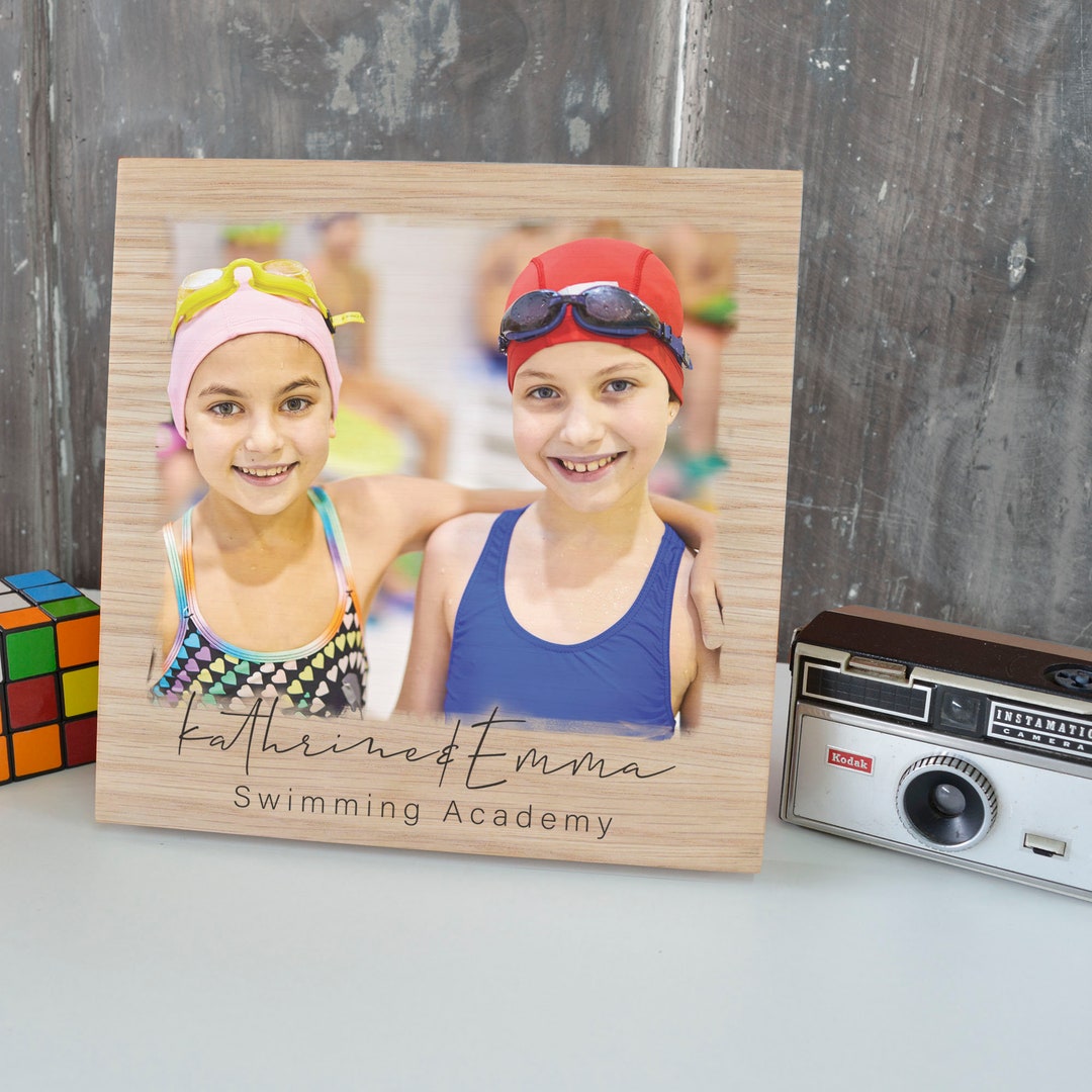 Swimming Photo Frame Personalized - Your Sport Photo Printed on Wood ...
