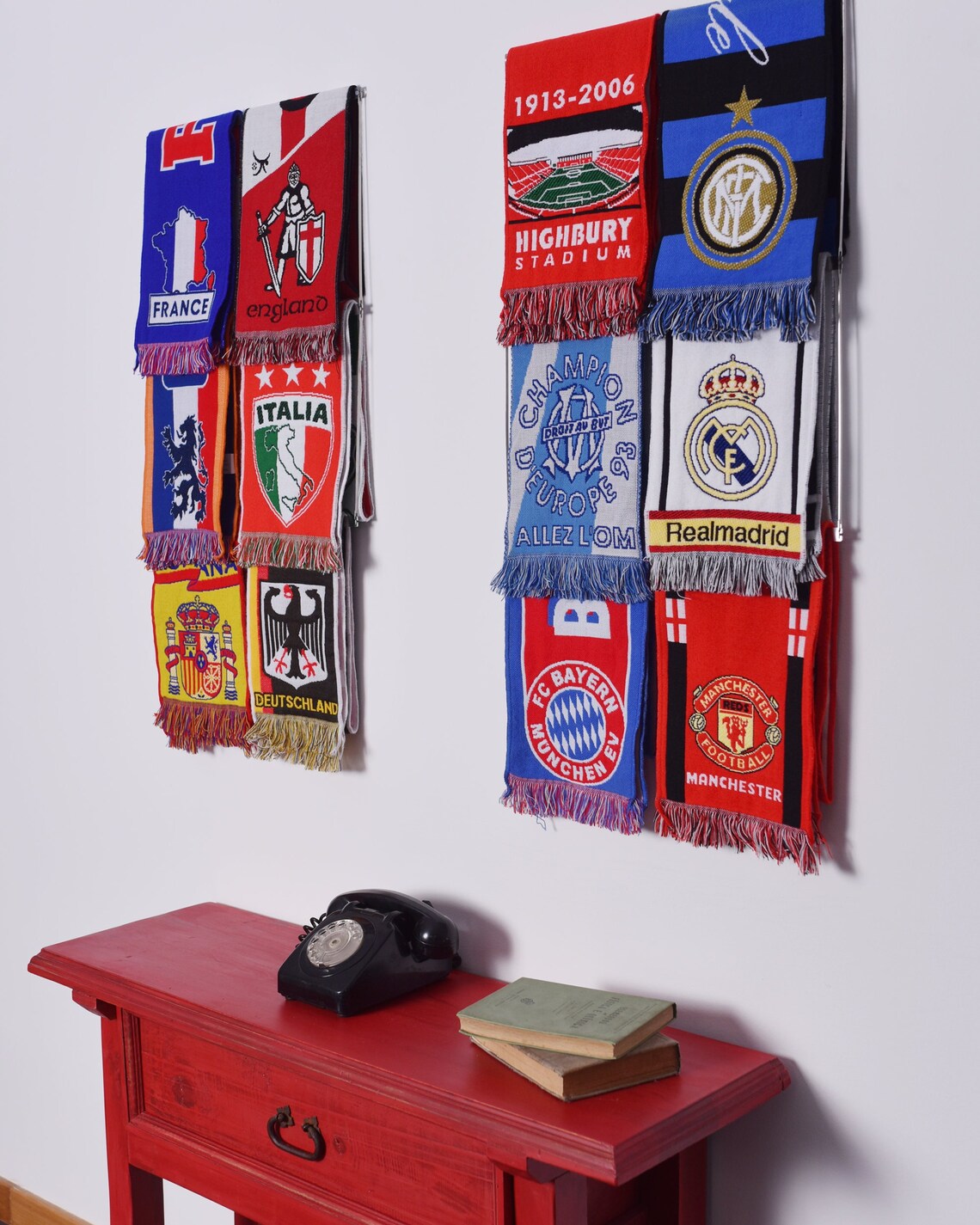 Sport Scarfs Display Rack Football Soccer Scarves Display - Etsy