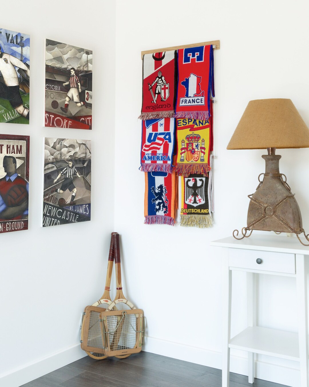Sport Scarfs Display Rack- Football Soccer Scarves Display Holder ...