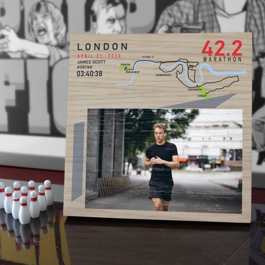 London Marathon Photo Frame Personalized - Running Photo Printed on ...