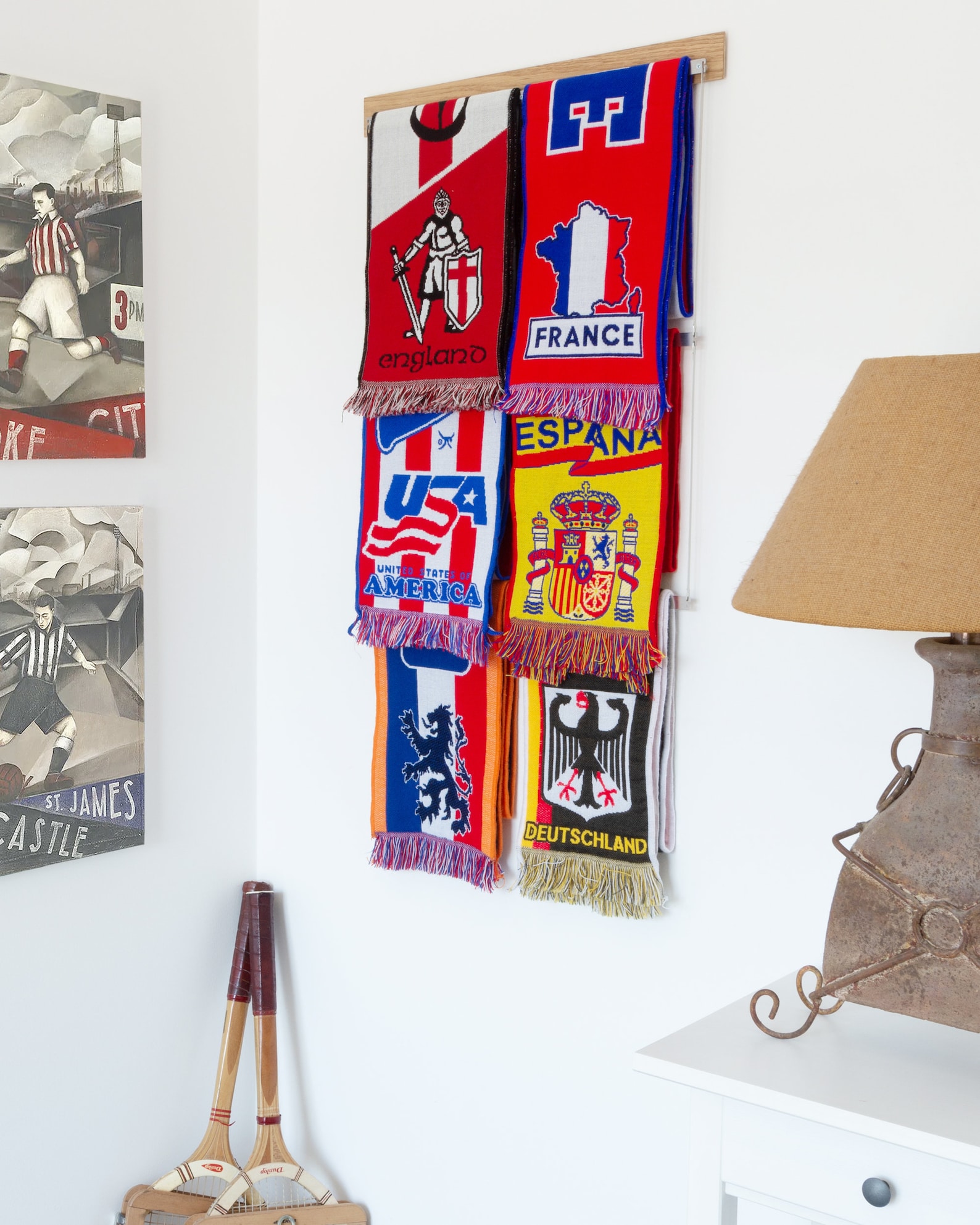 Sport Scarfs Display Rack Football Soccer Scarves Display - Etsy