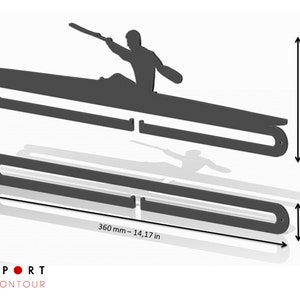 Canoeing Black Medal Display Double Hanger, Kayak Medal Holder, Medal ...