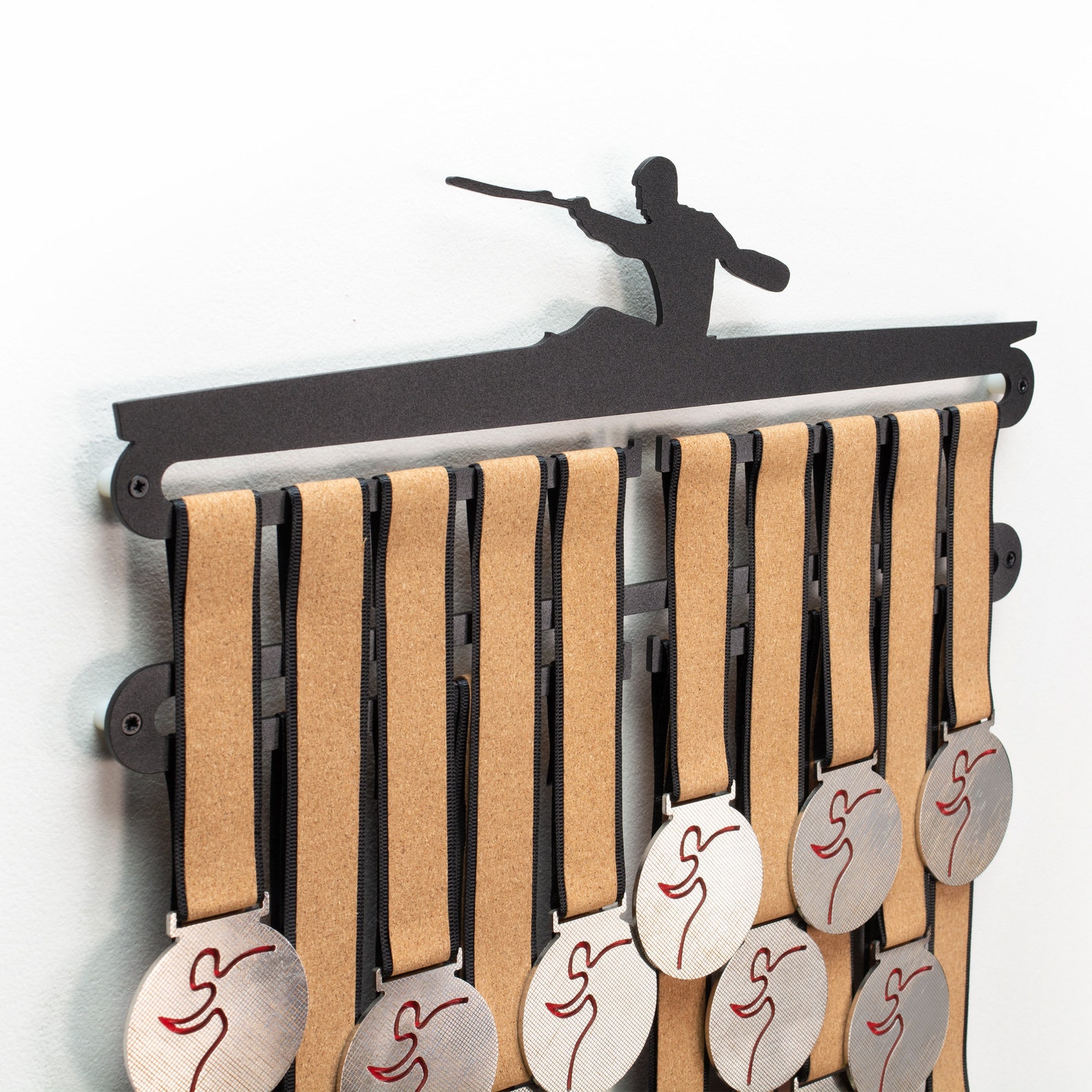 Canoeing Black Medal Display Double Hanger, Kayak Medal Holder, Medal ...