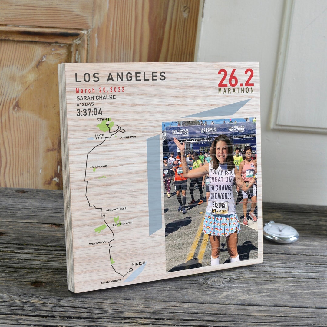 Los Angeles Marathon Photo Frame Personalized LA Running Photo Printed ...