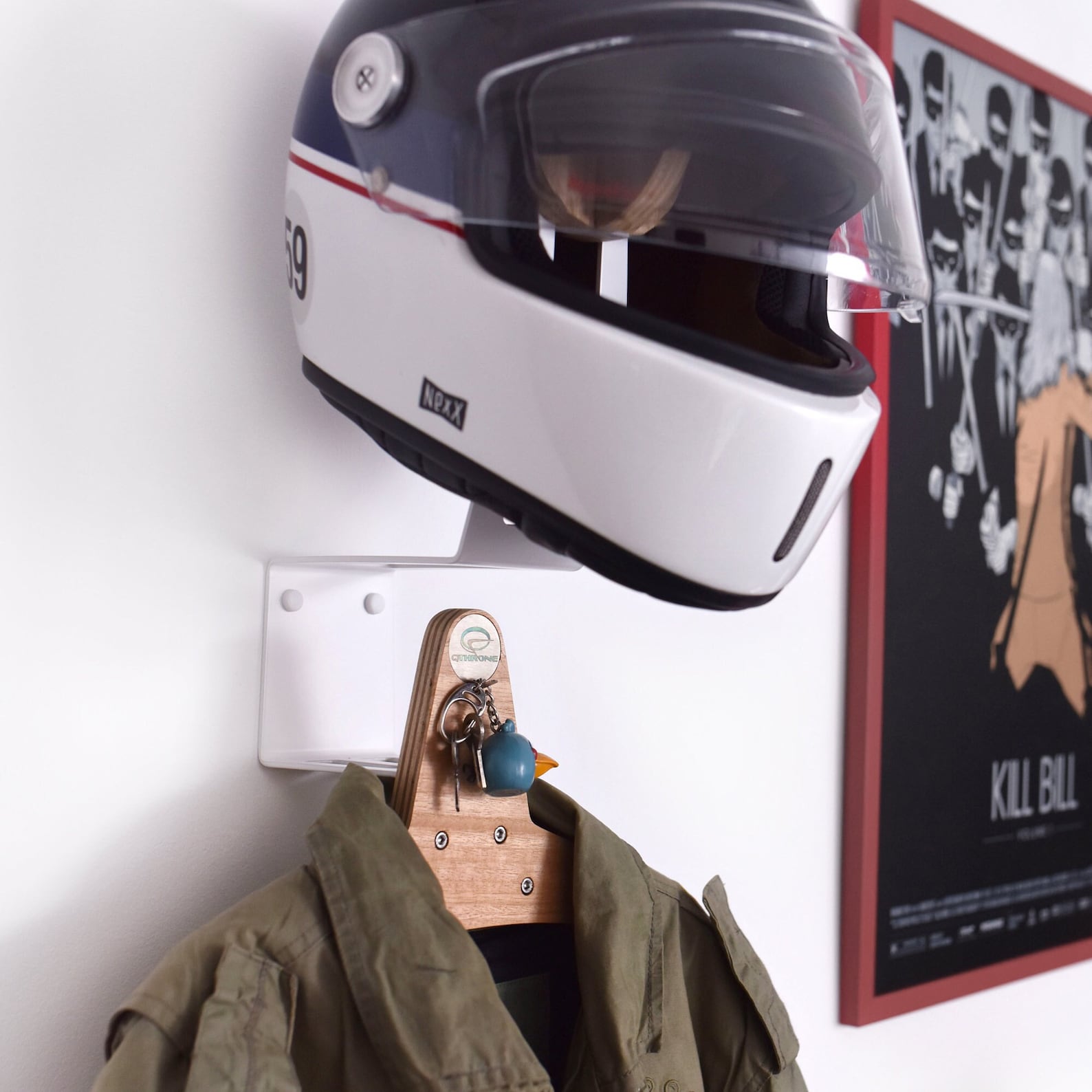 Helmet Stand Holder Hanger Motorcycle Gear Rack Hanger All-in-one ...