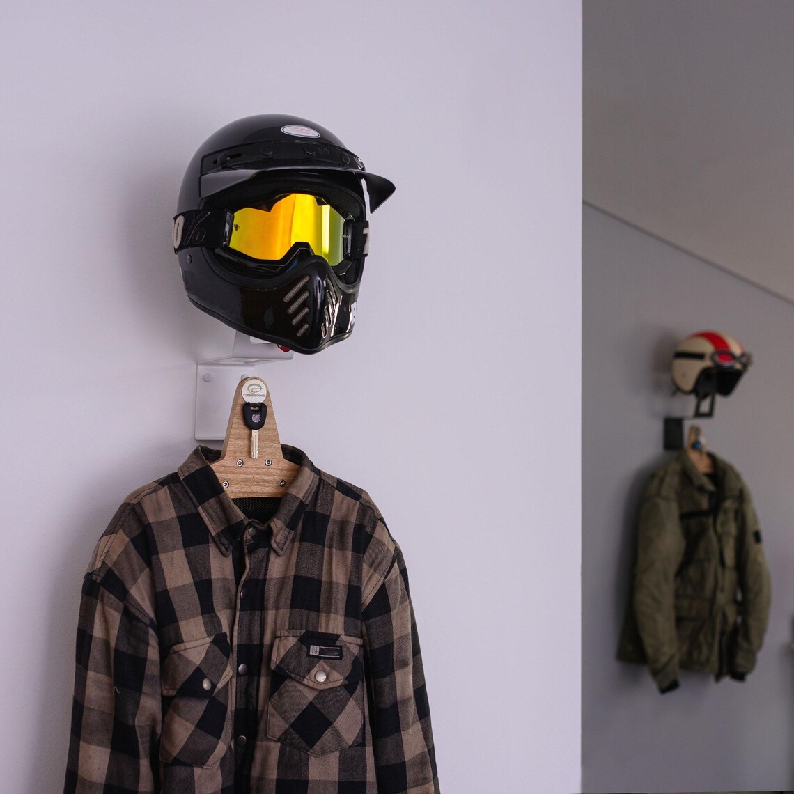 Helmet Stand Holder Hanger | Motorcycle Gear Rack Hanger | All-in-one ...