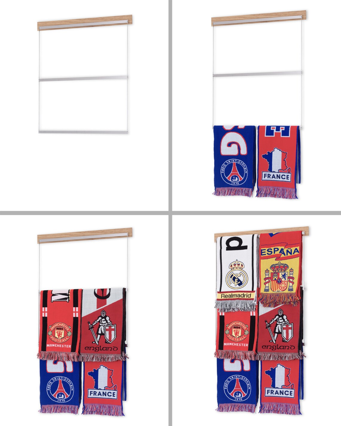 Sport Scarfs Display Rack Football Soccer Scarves Display - Etsy