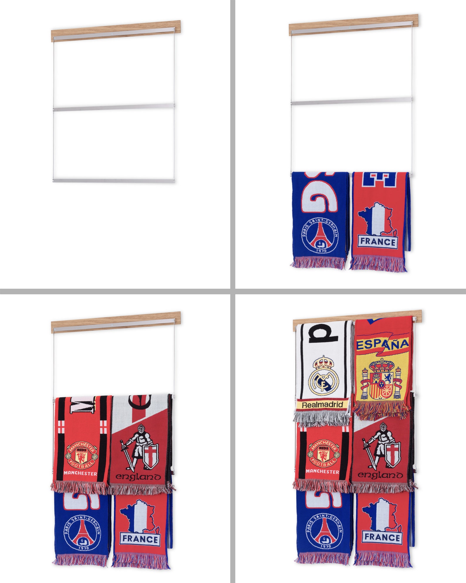 Sport Scarfs Display Rack Football Soccer Scarves Display Holder ...