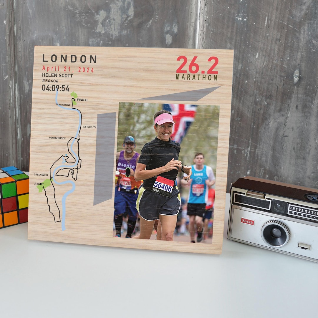 London Marathon Photo Frame Personalized - Running Photo Printed on ...
