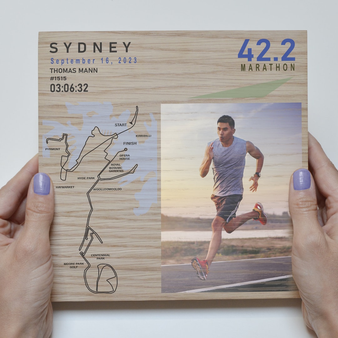 Sydney Marathon Photo Frame Personalized - Running Photo Printed on ...