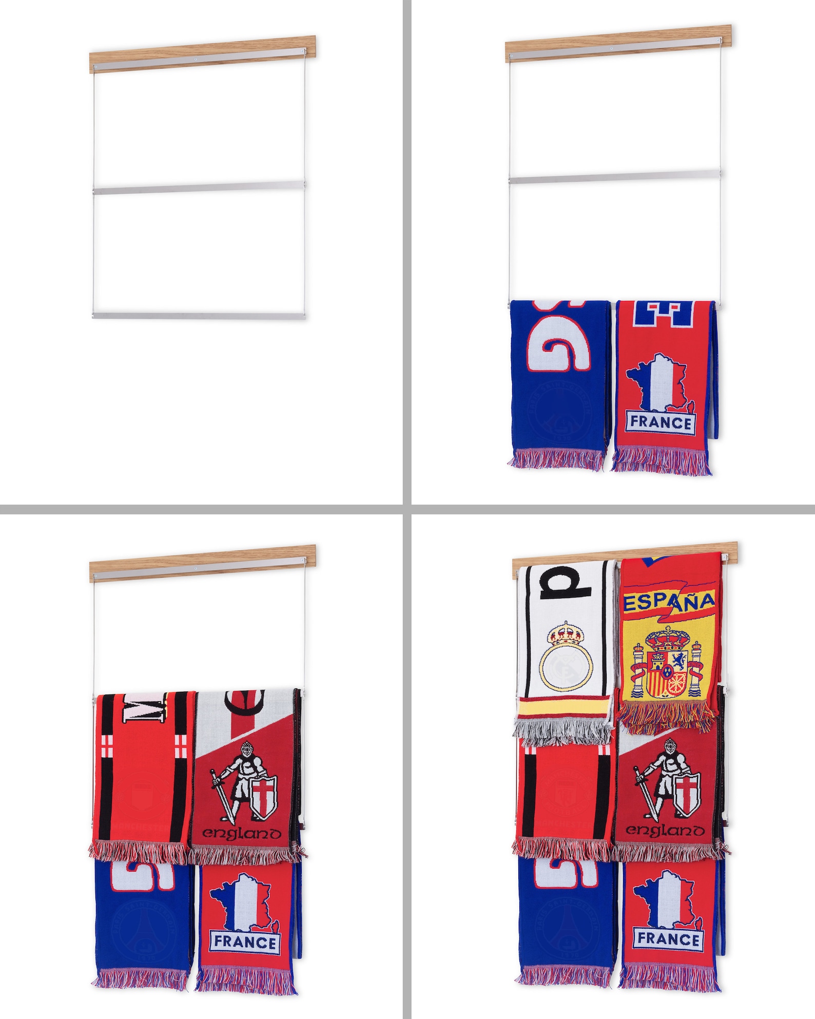 Sport Scarfs Display Rack Football Soccer Scarves Display Holder ...