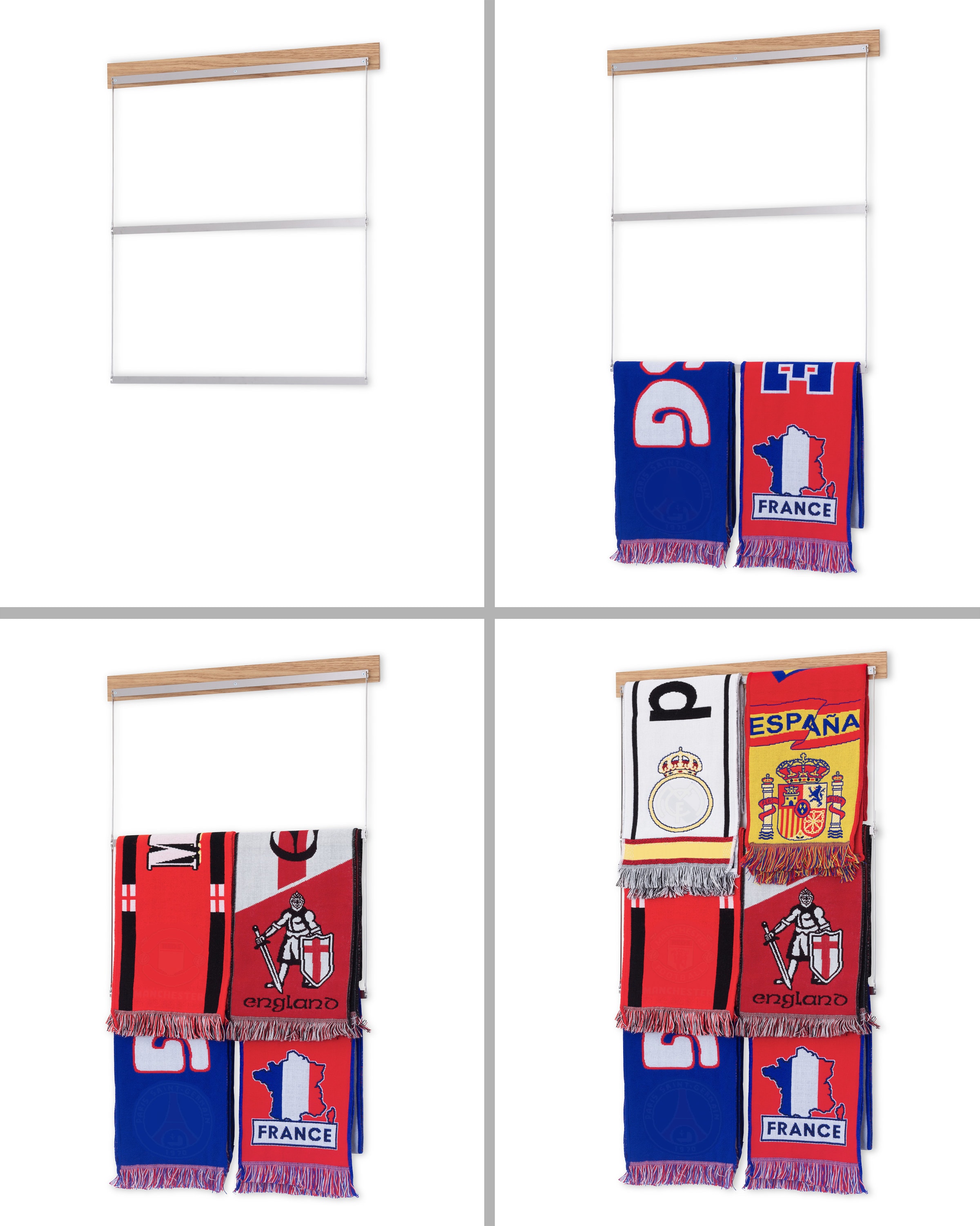 Sport Scarfs Display Rack Football Soccer Scarves Display Holder ...